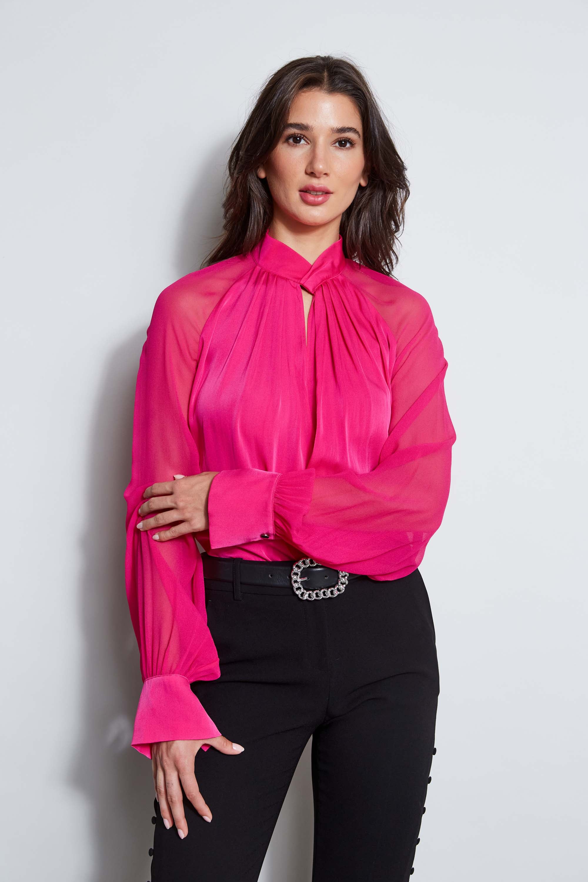 Silk Twist Keyhole Shirt – Elie Tahari